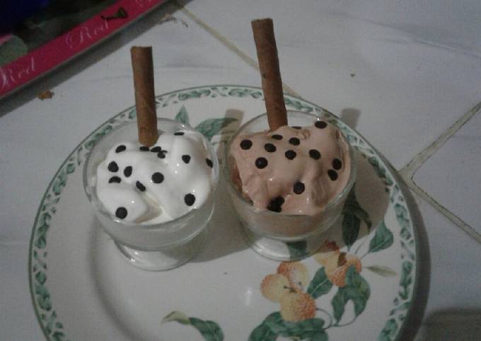 Resep Ice cream hitam putih oleh aminah - Cookpad