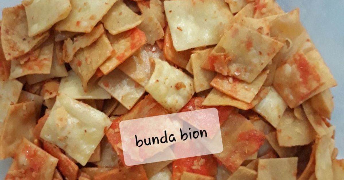 Resep Kripik Pangsit Pedas Balado oleh Bunda bion - Cookpad