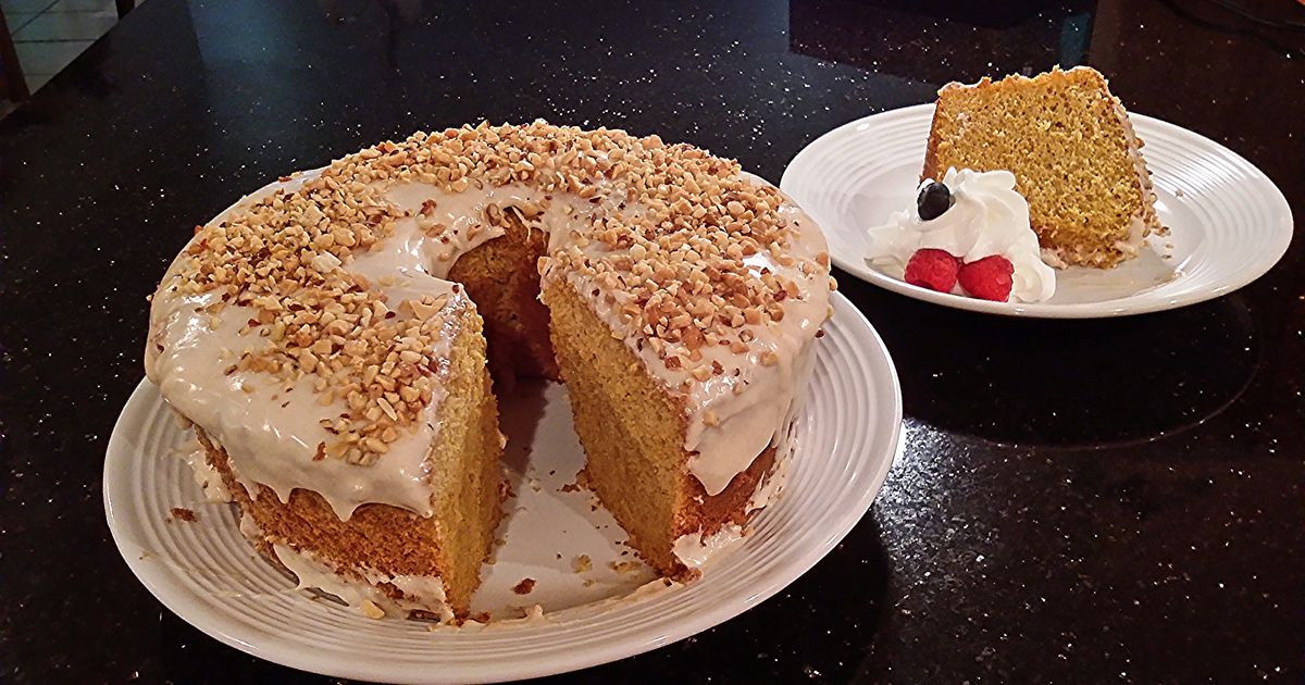 Carrot Chiffon Cake With Cinnamon Cream Cheese Glaze Recipe By Fenway