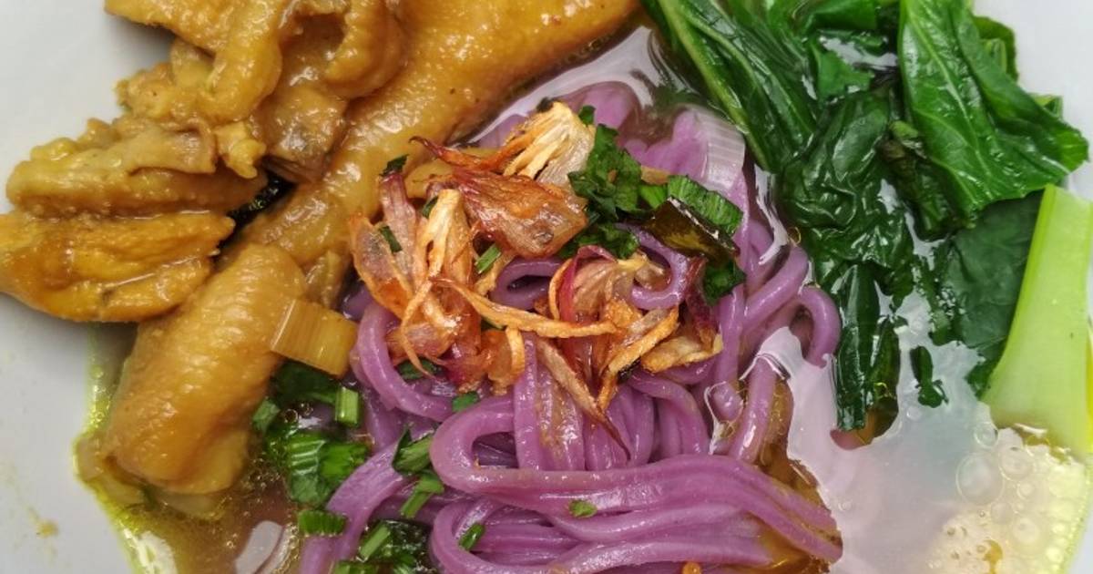 7 resep mie ayam ubi ungu enak dan sederhana ala rumahan - Cookpad