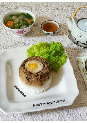Resep Nasi Tim Ayam Jamur oleh Rossy Anna Oktavia (ABATA Kitchen) - Cookpad