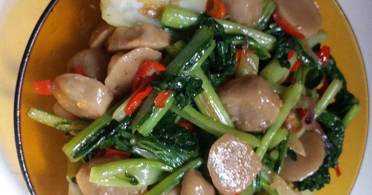 Resep Tumis bakso sajau (sawi hijau) 😀 oleh juansuke - Cookpad
