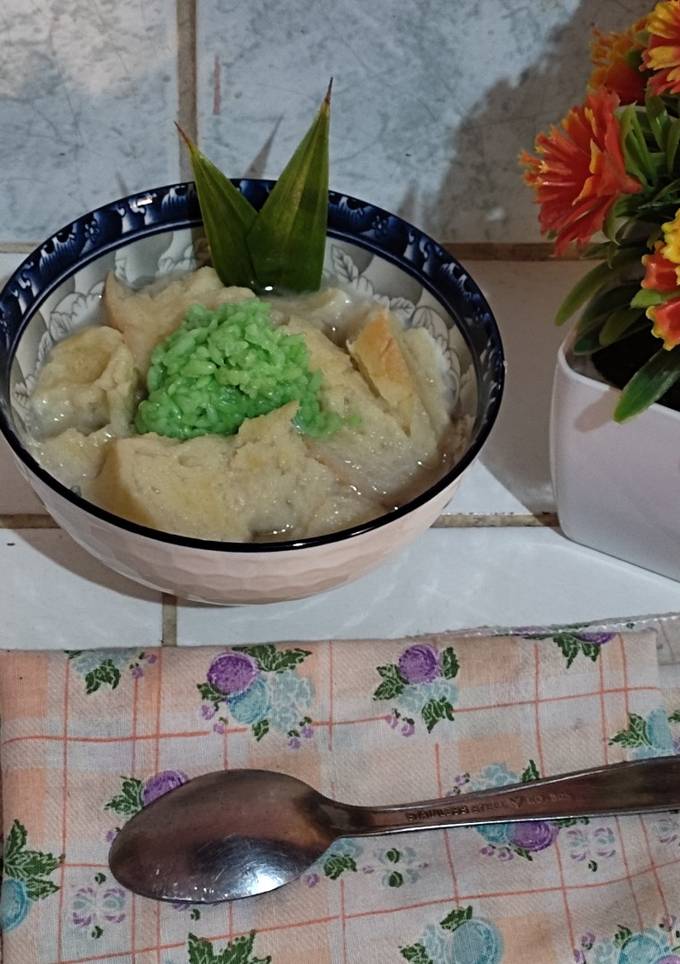 Resep Wedang Roti Tape Ketan Hijau oleh lina NH - Cookpad