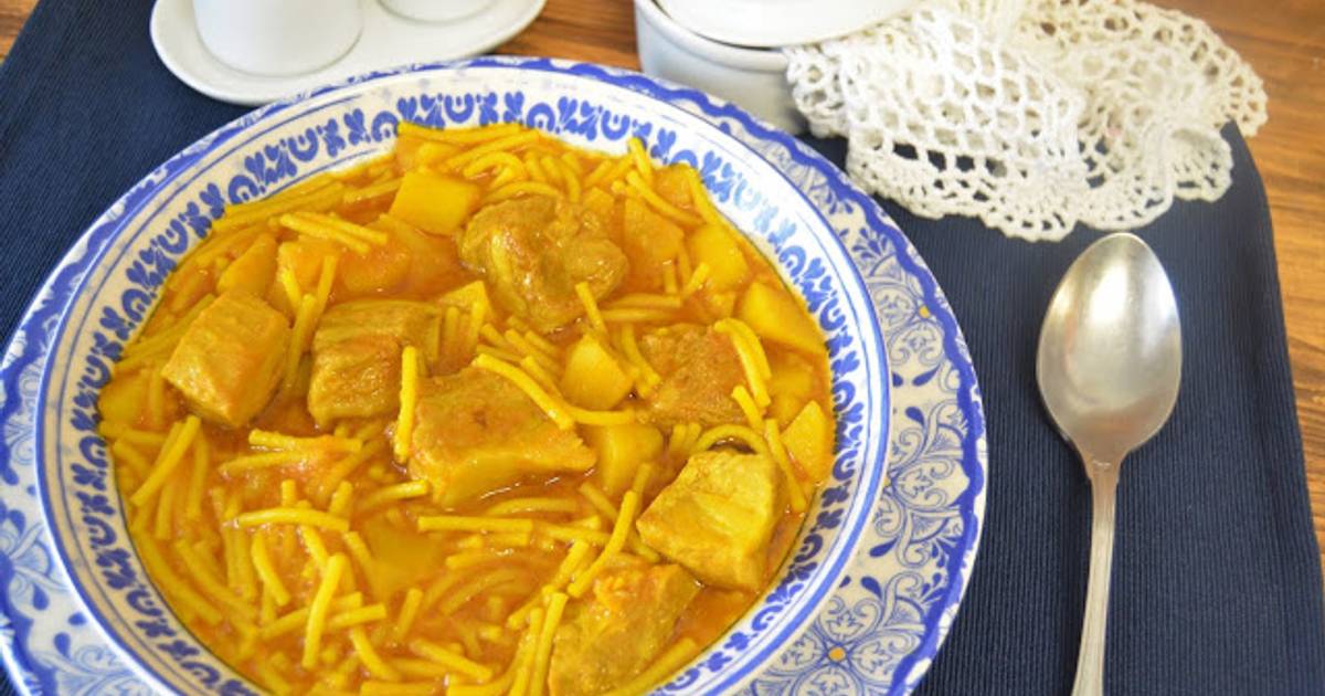 Guiso de fideos con costilla Receta de cocinandoafuegolento- Cookpad