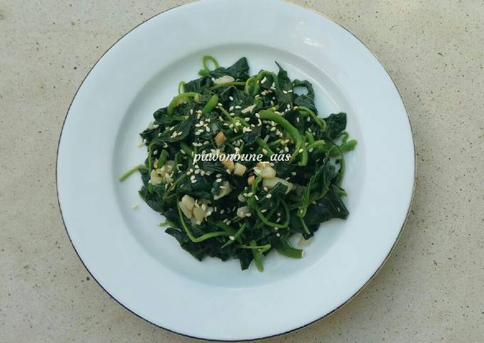 Resep Bayam Rebus (ala Korea) oleh pawonbune_aas - Cookpad