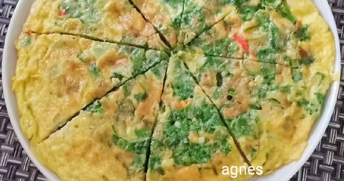 Resep Telur Dadar Bayam oleh Agnes エミリア 💕 - Cookpad