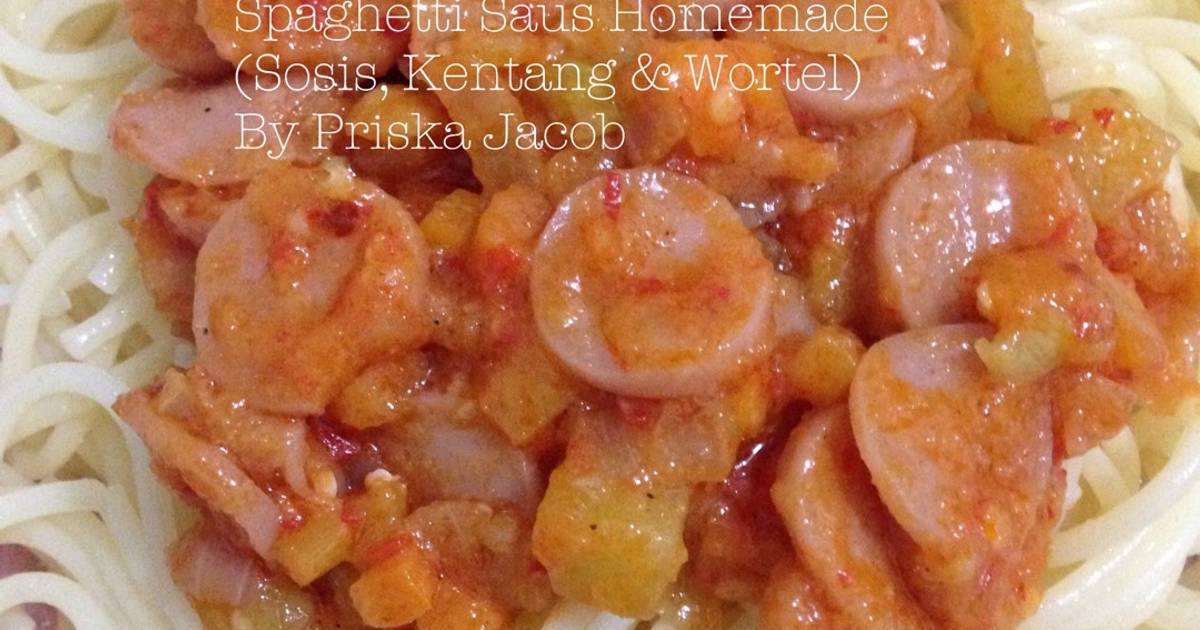 Resep Spaghetti Saus Homemade (Sosis, Kentang & Wortel) oleh priska ...