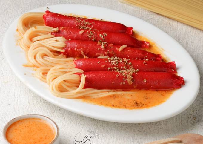 Resep Sosis Gurita Saus Keju Oleh Cutzamania Cookpad