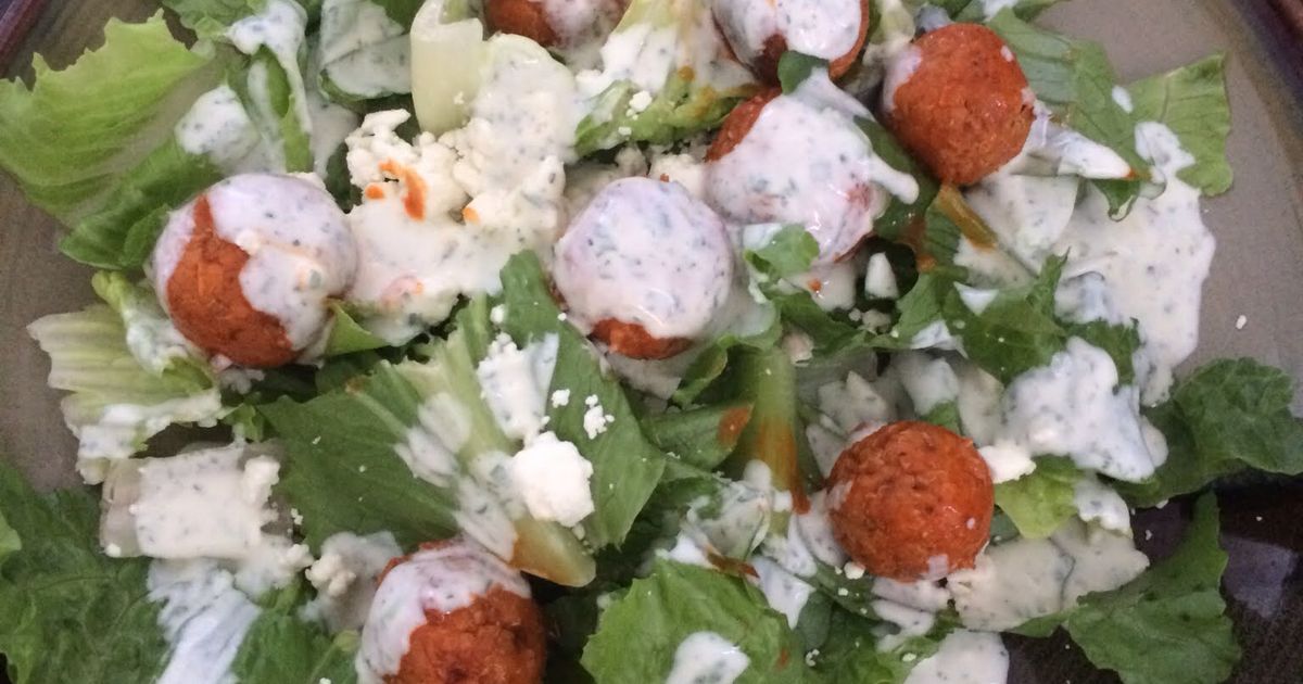 Crispy Buffalo Quinoa Bites Salad With Cheesy Ranch Recipe By Dwayne ...