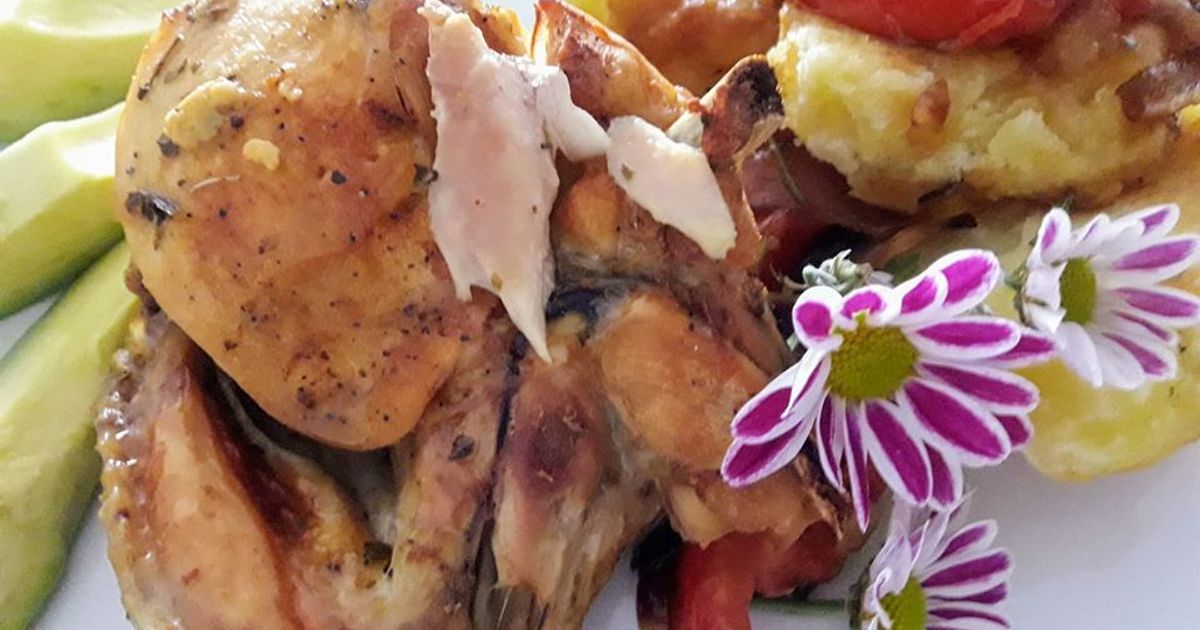 Al Horno: Pollito Con Cerveza Y Saltado De Tomate Y Cebolla A Lo ...
