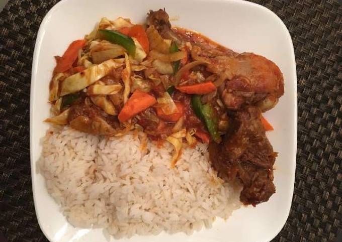 Ofada rice with chicken and vegetables Recipe by Lois Ekeleme - Cookpad