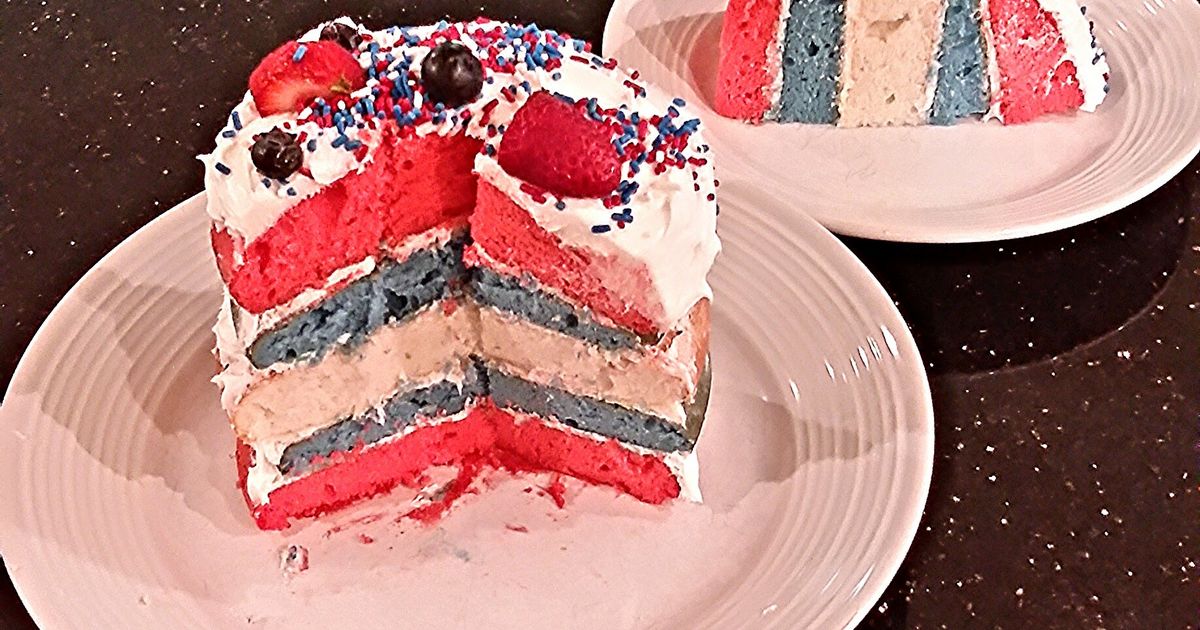White Butter Cake With Patriotic Stripes Recipe By Fenway