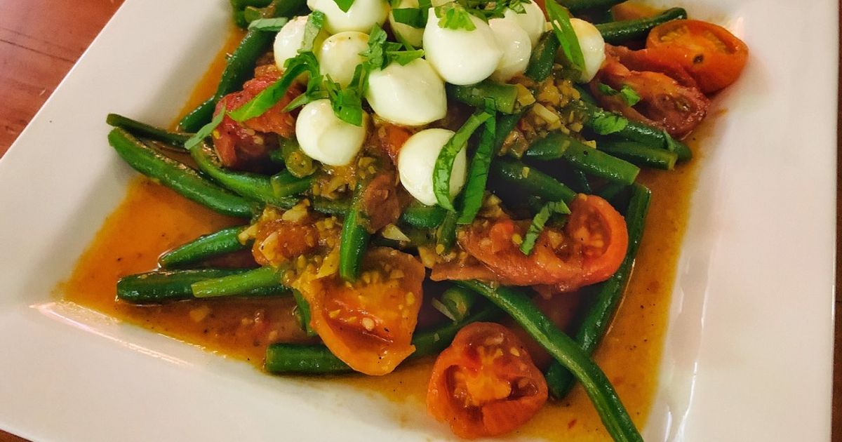 Angry Bean Salad With Warm Arrabbiata Dressing, Chilled Baby Mozzarella ...