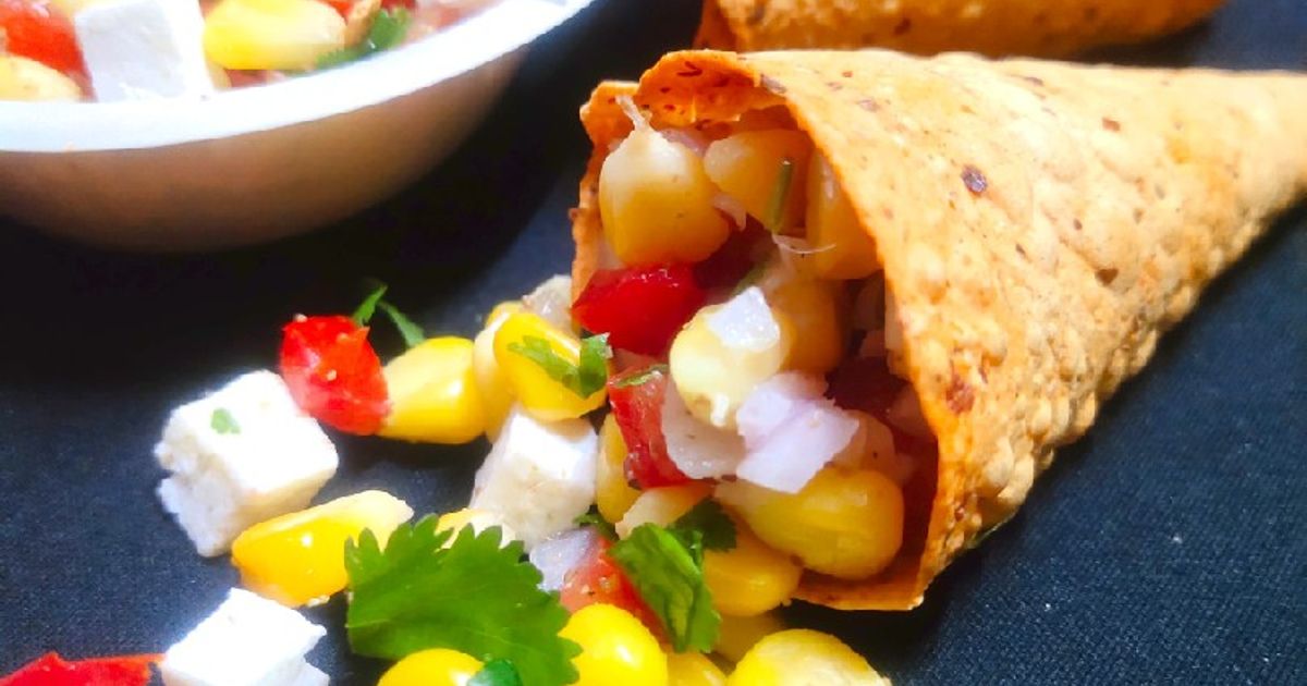Papad Paneer Corn Chat Recipe by Neelam Chopra - Cookpad