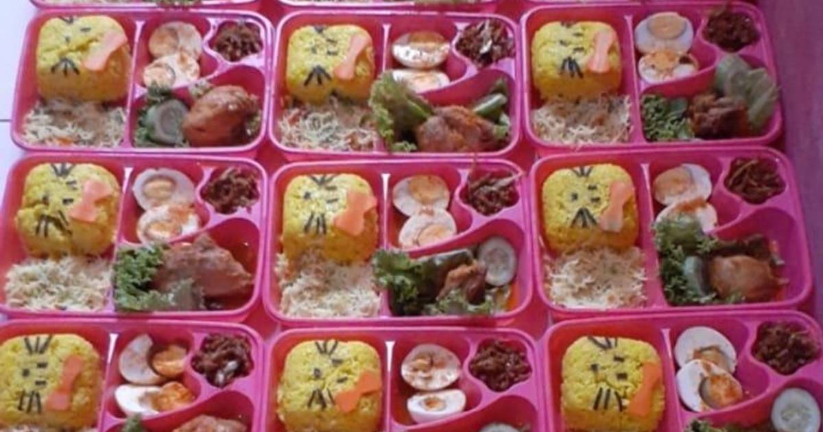 Resep Bento nasi kuning Hello Kitty oleh Linda Mayang Sari - Cookpad