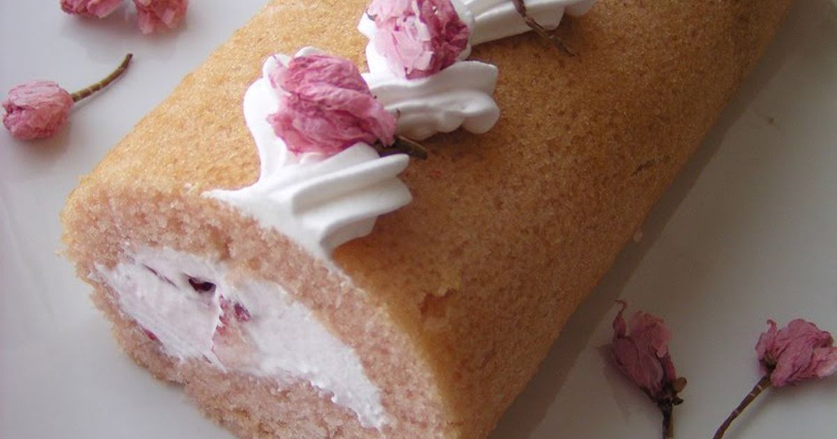 Waiting For Spring Sakura Swiss Roll (Egg And Dairy Free) Recipe By ...