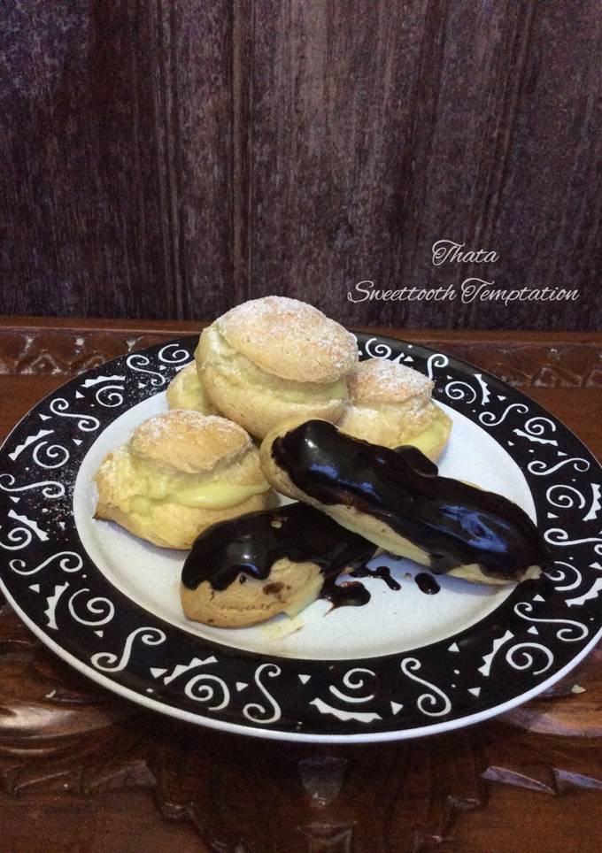 Resep Choux Pastry (Sus dan Eclairs) Vla Durian oleh Daily Me Cooking ...