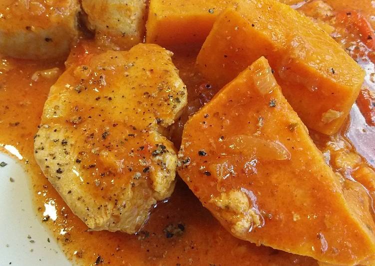 Pechugas de pollo guisadas con boniatos Receta de Cecilia Lascaux ...