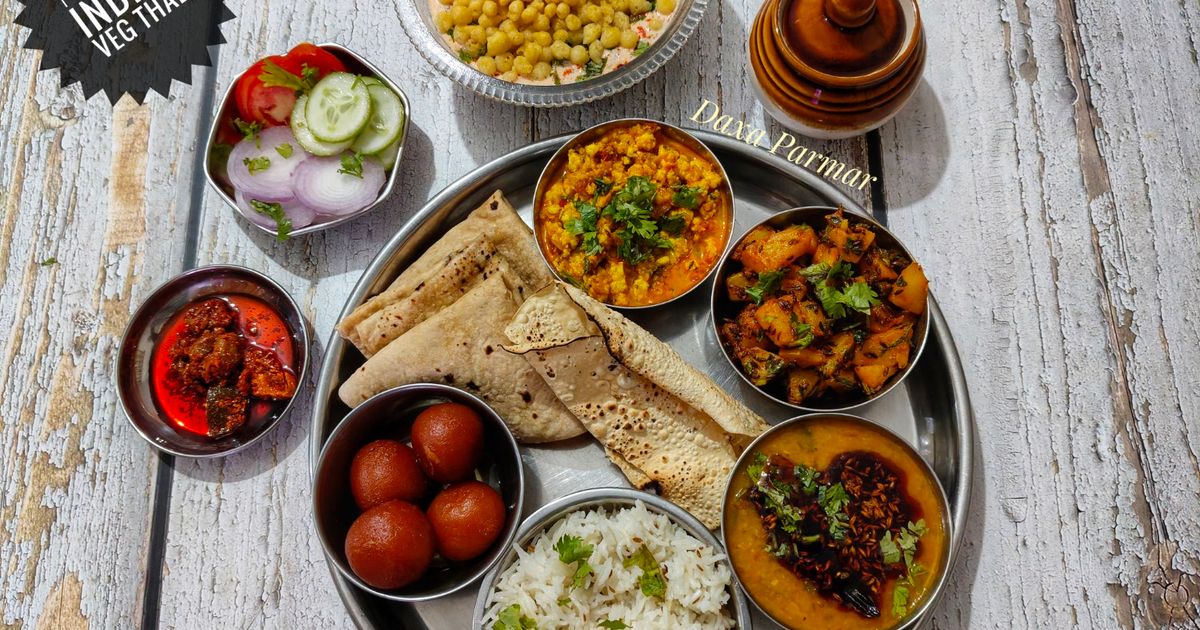 Simple North Indian Veg Thali For Dinner Recipe by Daxa Parmar - Cookpad