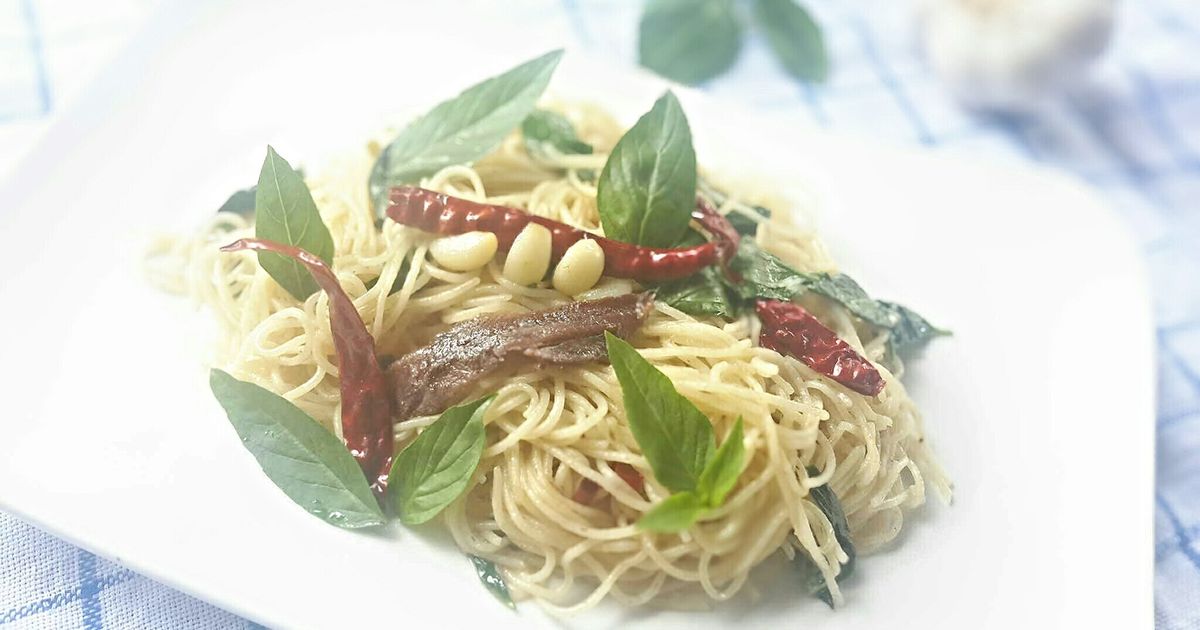 Anchovies And Basils Pasta Recipe By Kanya