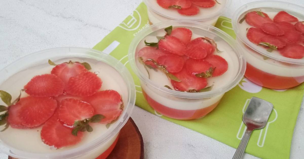 4.188 resep desert puding strawberry enak dan mudah - Cookpad
