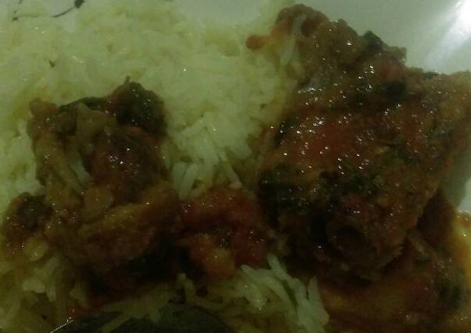 Rice and chicken wet fry Recipe by Judy .memo - Cookpad