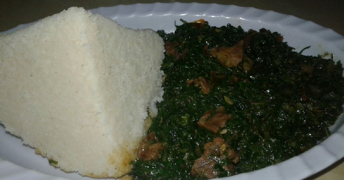 Ugali/ Beef Spinach Recipe by Valarie Muthoni - Cookpad