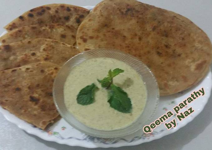 Qeema paratha Recipe by Naz Rais Naz Rais - Cookpad