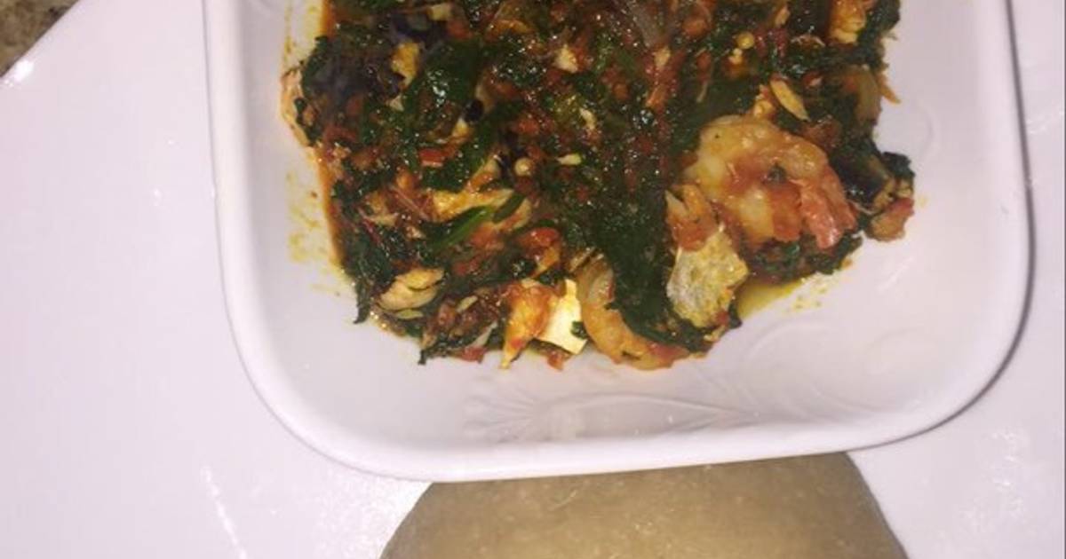 Efo riro with fish and shrimps Recipe by meenah - Cookpad