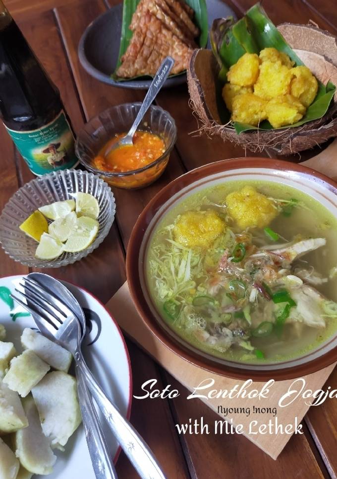 Resep Soto Lenthok Jogja with Mie Lethek oleh Ika Mahendra Moenif - Cookpad