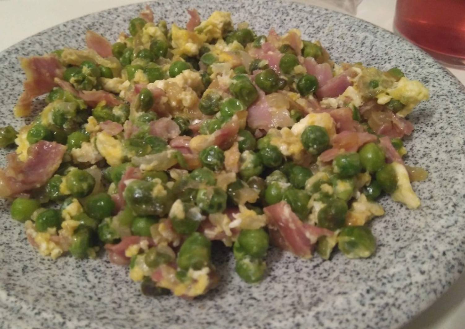 Salteado de guisantes con jamón Receta de Sulpi- Cookpad