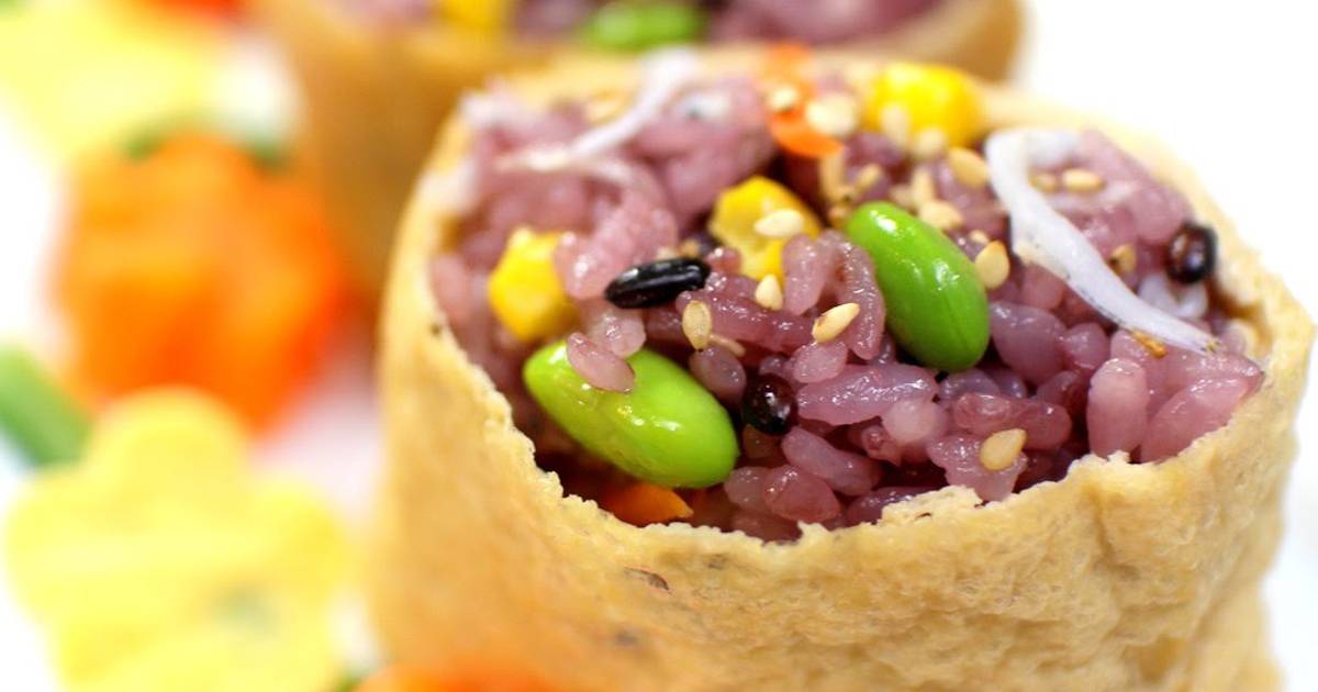 Seven Colored Inari Sushi with Black Rice Recipe by cookpad.japan - Cookpad