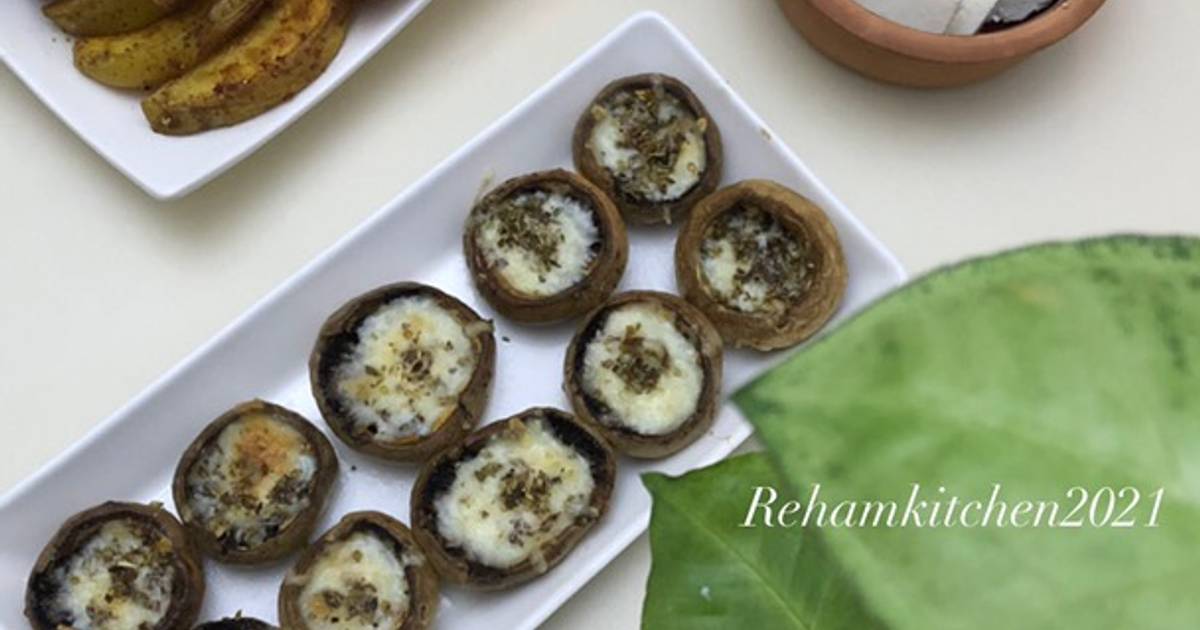 طريقة عمل بطاطا بالفرن وفطر محشي بالجبن على اصولها بطريقة سهلة وسريعة ...