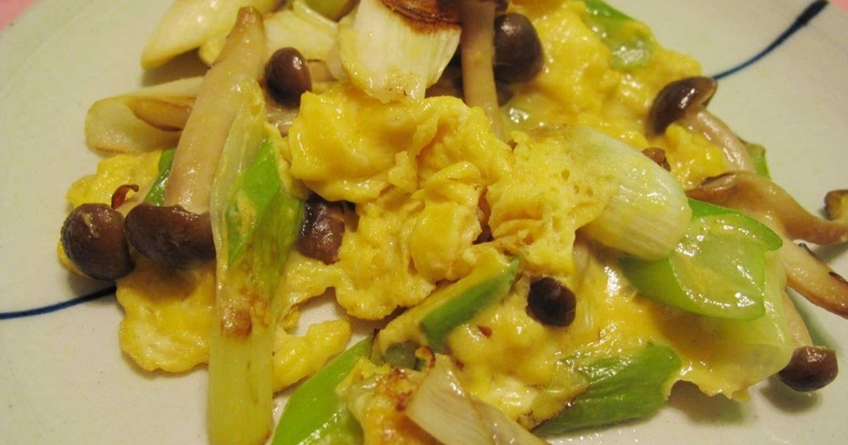 Japanese Leek & Shimeji Mushrooms With Scrambled Egg Recipe by cookpad ...