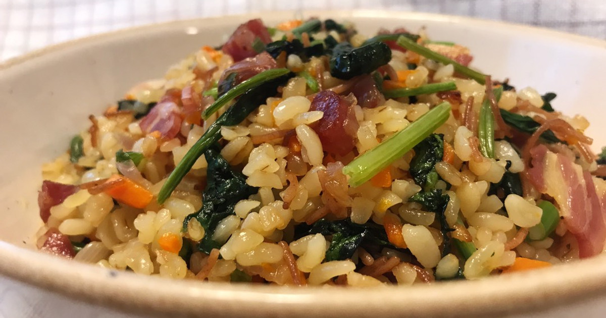 布格麦（bulgar）·菠菜干·香肠饭（低糖·营养优于白米） 食譜與作法 By 一安妈妈的乡间厨房🌱🌱 Cookpad 0551