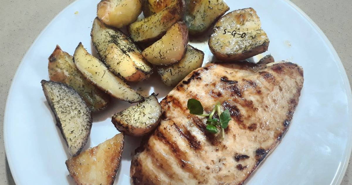 Pechuga con papas rusticas - 35 recetas caseras- Cookpad