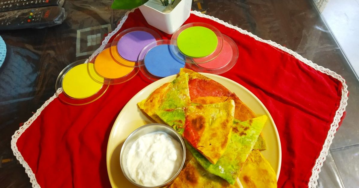 Colorful Laccha Parantha Recipe by Kuldeep Kaur - Cookpad
