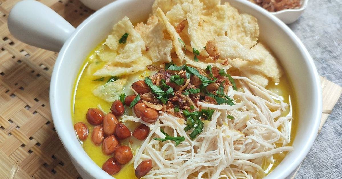 167 resep bubur ayam suwir kuah kuning enak dan mudah - Cookpad