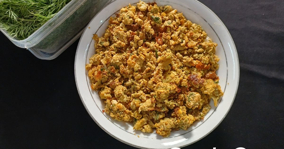 Dill Greens Khagina/Egg Bhurji Recipe by ZMA - Cookpad