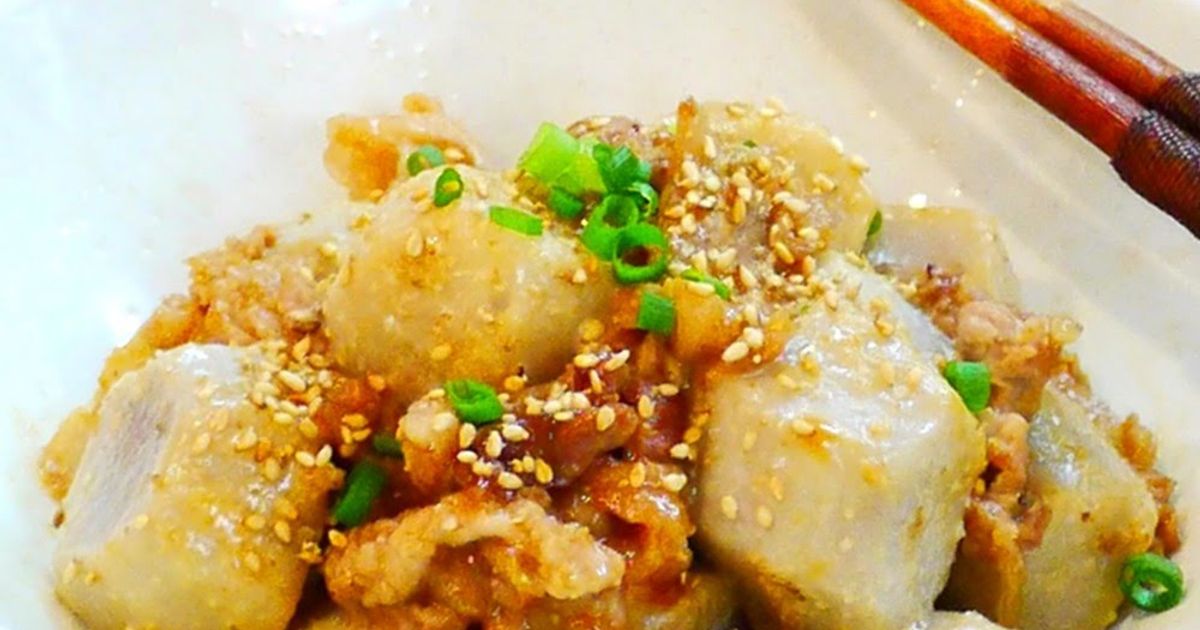 Satoimo (Taro Root) And Pork Stir Fry With Oyster, Mayonnaise And ...