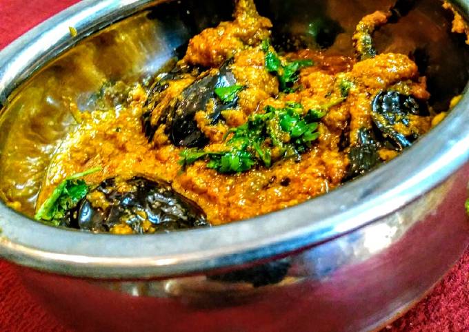 Maharashtrain Bharli vangi (stuffed brinjal) Recipe by Shakuntla ...