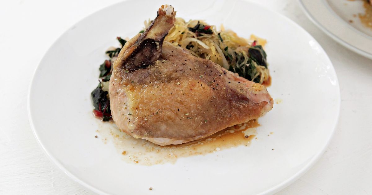 Guinea Hen With Greens And Spaghetti Squash Recipe By Lizzy Johnston