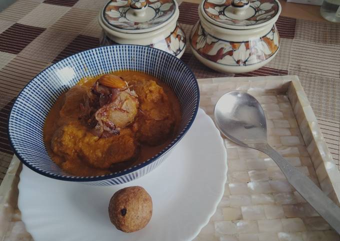 #BCR#Raw banana kofta in caramelized onion gravy Recipe by Kalpana Rai ...