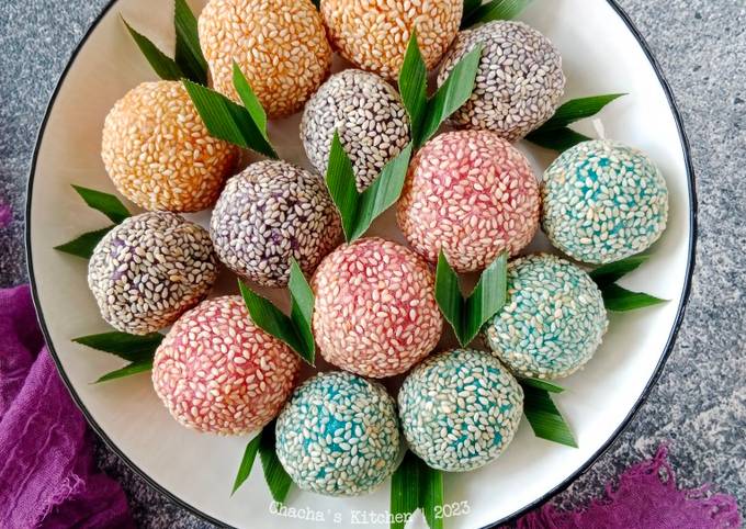 Resep Onde-onde Rainbow oleh Tri Puji Lestari (Chacha's Kitchen) - Cookpad
