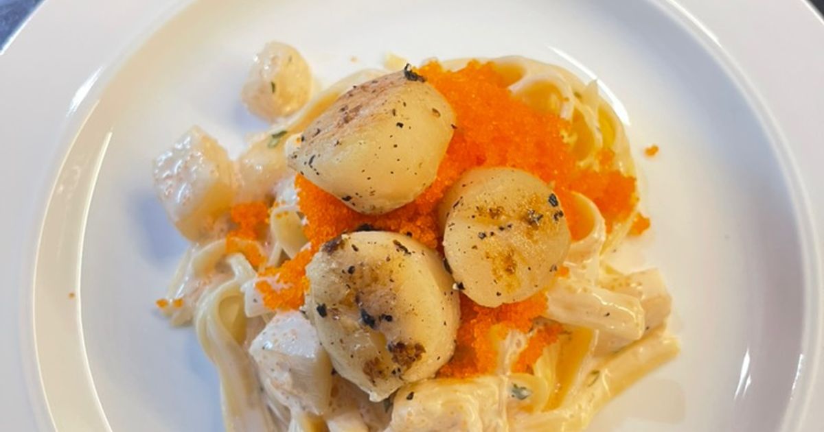 Fettuccine With Scallops And Tobiko Cream Sauce Recipe By Ig ...