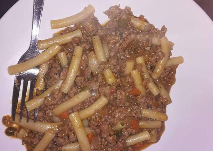Macaroni with minced meat Recipe by Makena - Cookpad