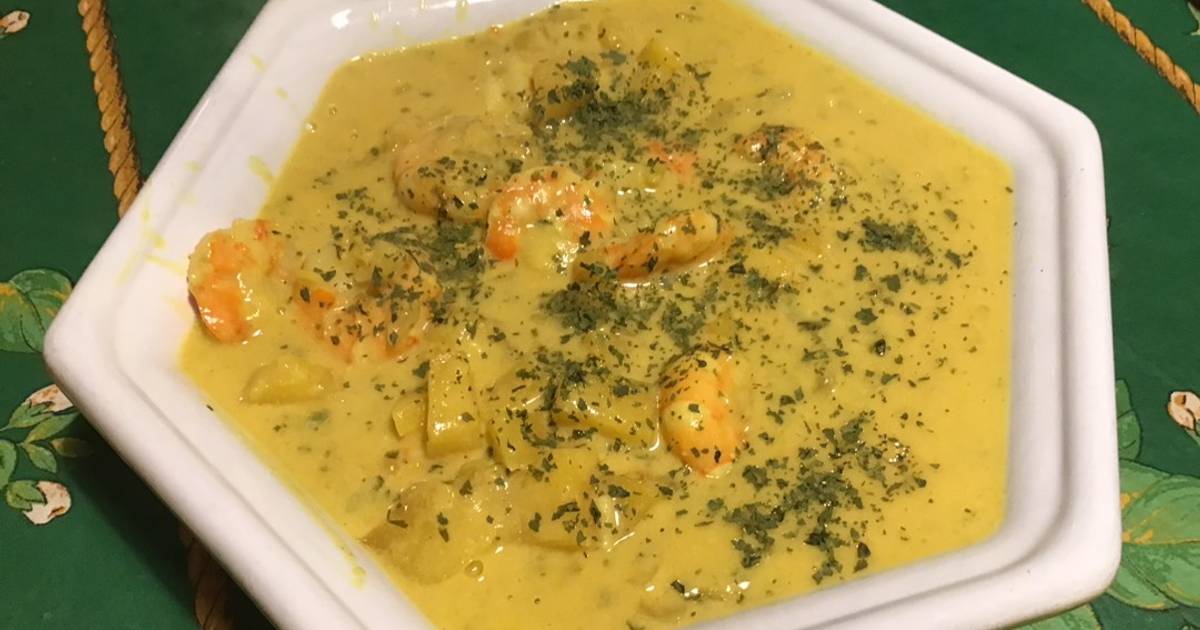 Crevettes black tiger à l'ananas sauce crémeuse curry, coco de Mila ...