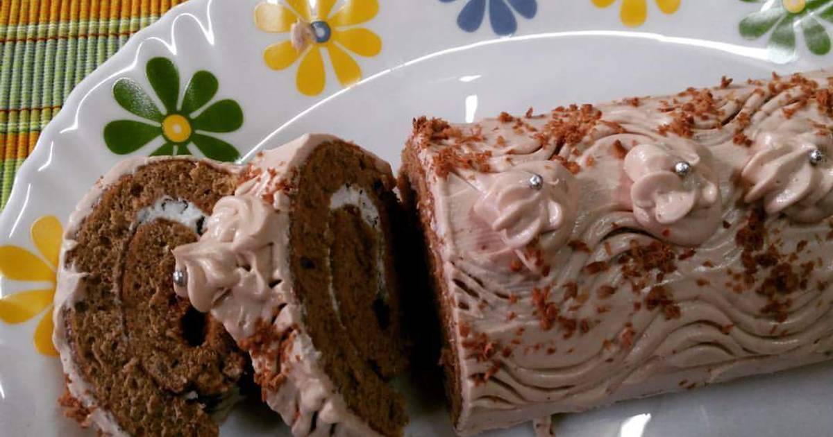 Mocha Swiss Roll Recipe by Ayesha Israt - Cookpad