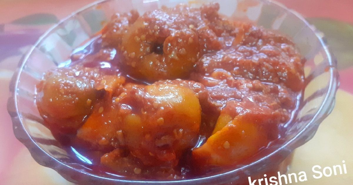 Krishna Soni દ્વારા રેસીપી ગુંદા નું ખાટું અથાણું (Gunda Khatu Athanu ...