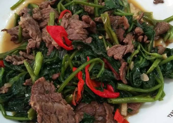 Resep Cah Kangkung daging sapi DEBM oleh Robert Hendrik Liembono - Cookpad